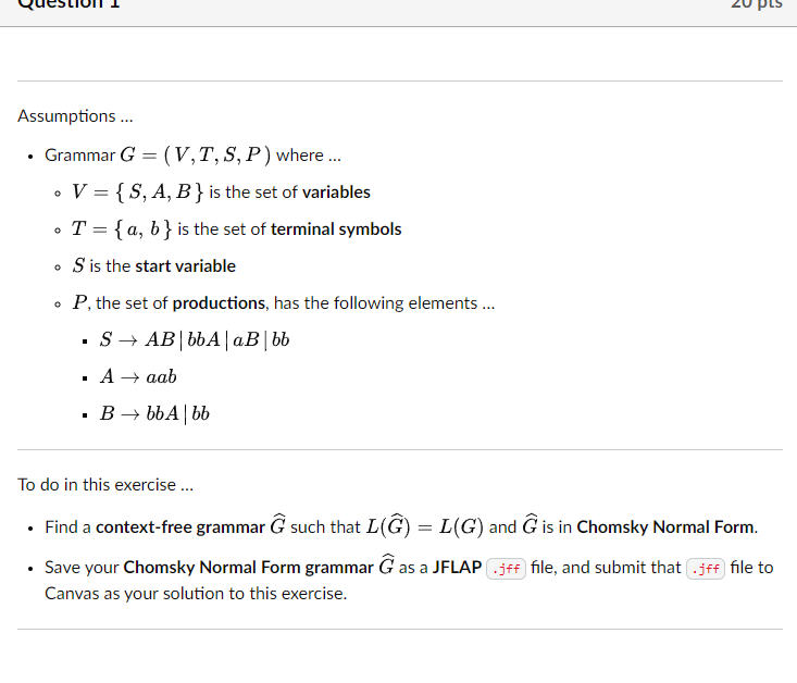 Solved - Grammar G=(V,T,S,P) where ... - V={S,A,B} is the | Chegg.com