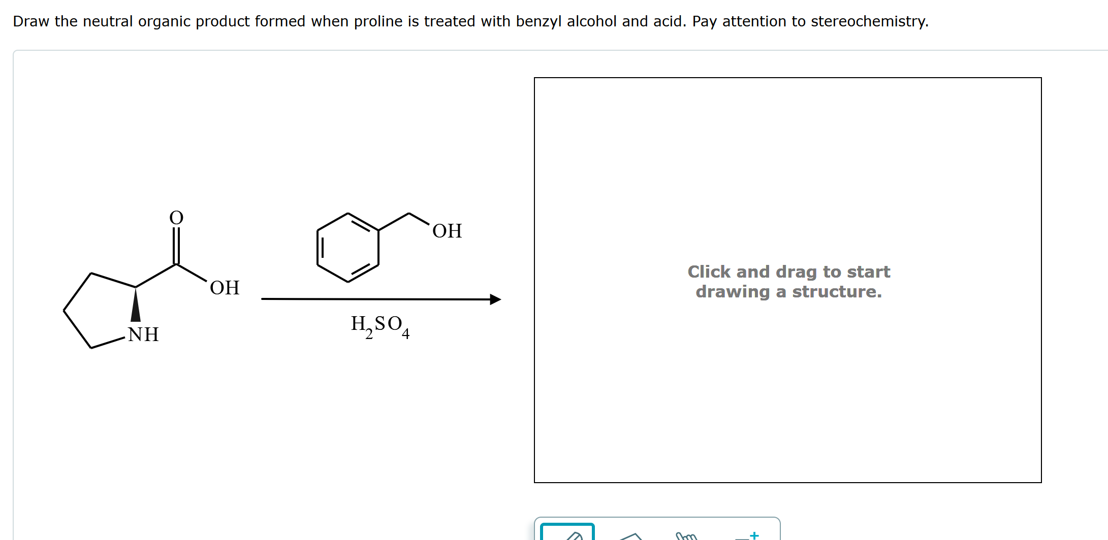 Solved Draw the neutral organic product formed when proline | Chegg.com