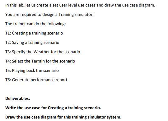 Solved In this lab, let us create a set user level use cases | Chegg.com