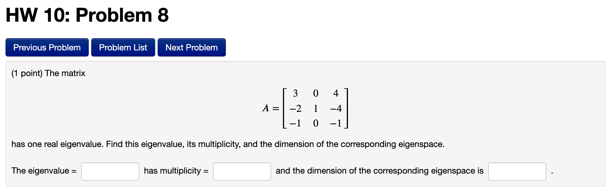 Solved HW 10: Problem 8 Previous Problem Problem List Next | Chegg.com