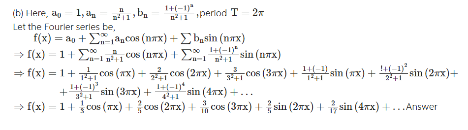 Solved 3 Given the Fourier coefficients, write down the | Chegg.com