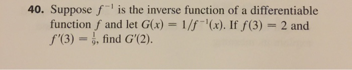 Solved Suppose f^-1 is the inverse function of a | Chegg.com