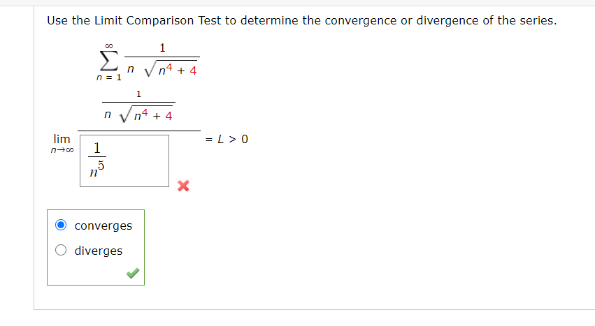 Solved Use The Limit Comparison Test To Determine The