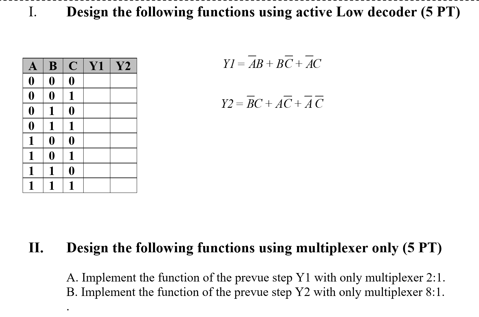 Solved I. Design the following functions using active | Chegg.com