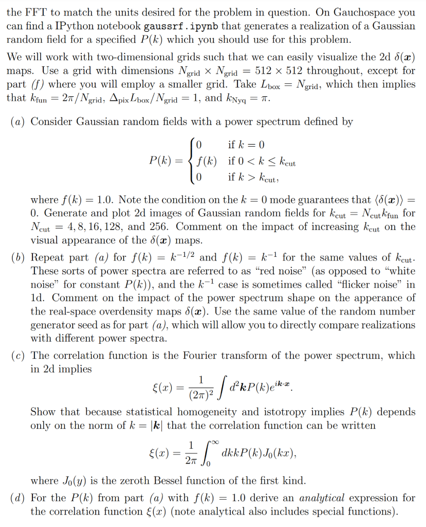 Solved 3. Fun with Gaussian Random Fields (20 points) In | Chegg.com