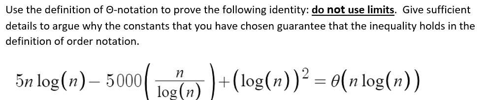 Solved Use the definition of O-notation to prove the | Chegg.com