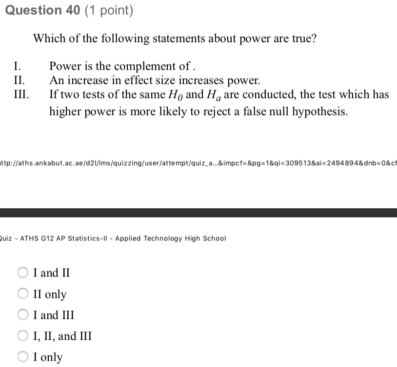 Solved Question 40 (1 point) Which of the following | Chegg.com
