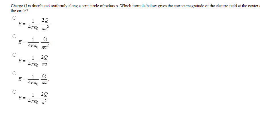 Solved Charge Q ﻿is distributed uniformly along a semicircle | Chegg.com