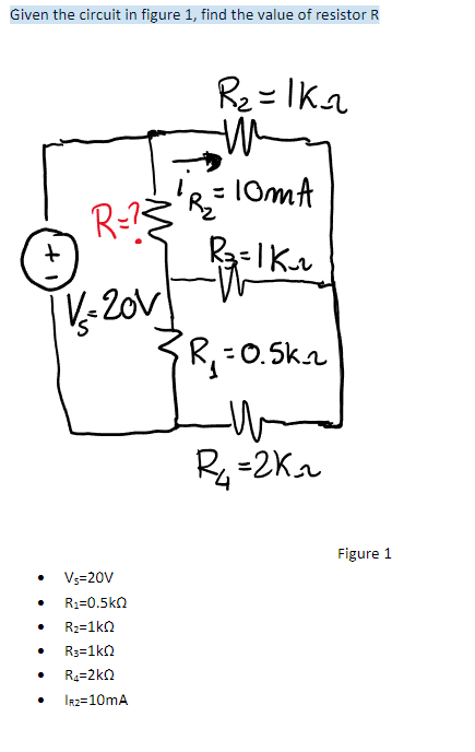Solved Given the circuit in figure 1 , find the value of | Chegg.com