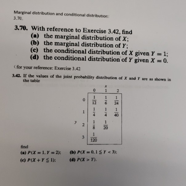 Solved Marginal distribution and conditional distribution | Chegg.com