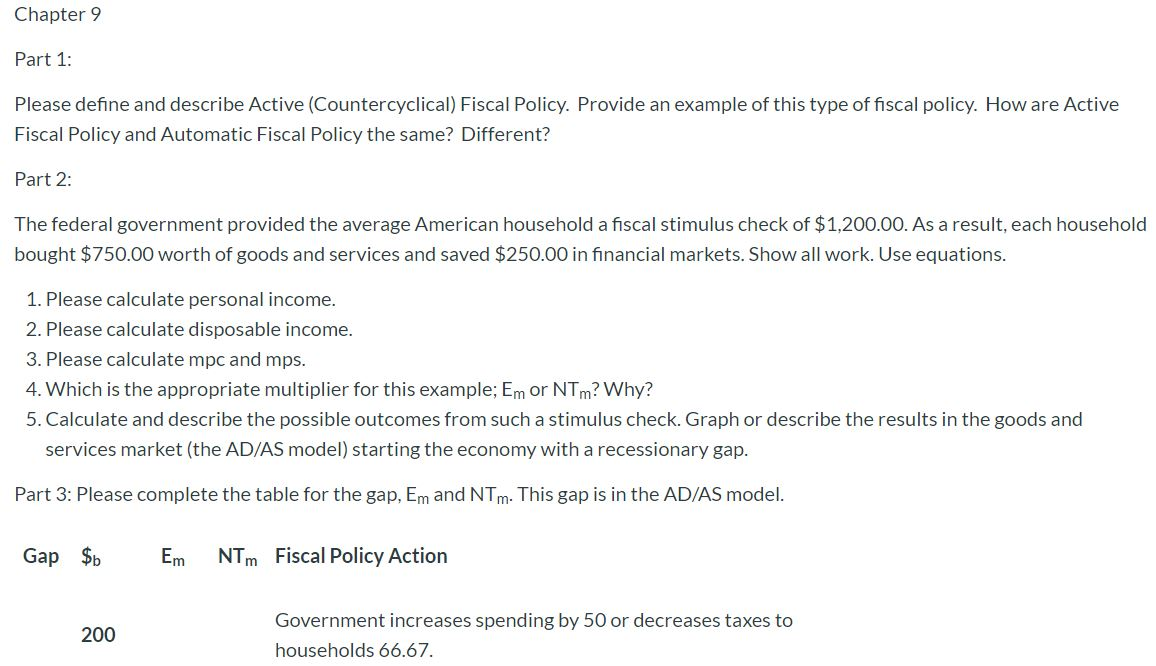 Solved Chapter 9 Part 1: Please define and describe Active | Chegg.com