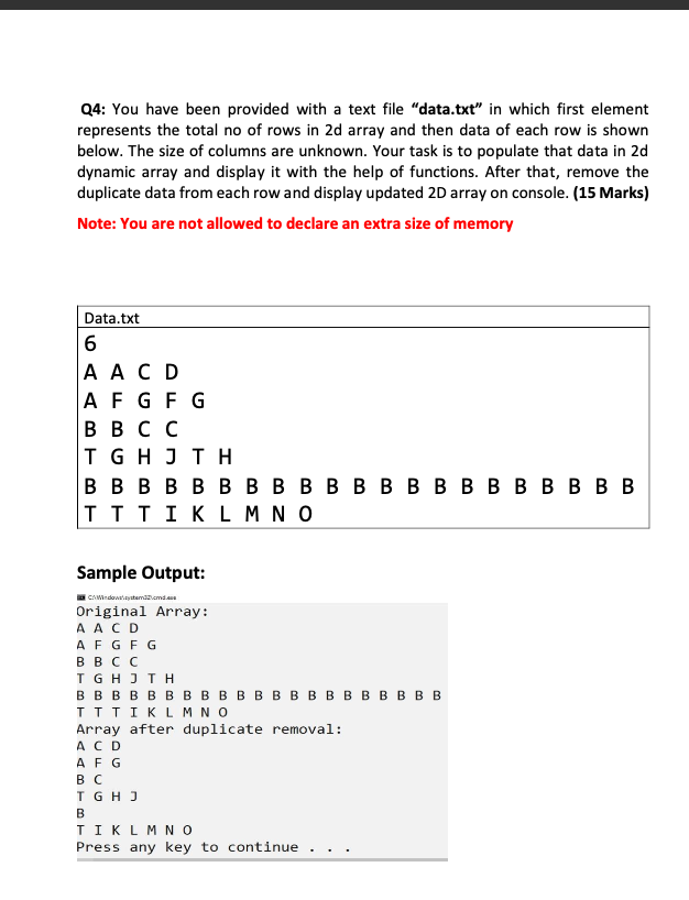 Solved Q4: You have been provided with a text file | Chegg.com