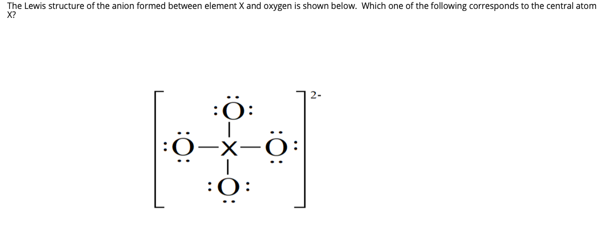 Solved The Lewis structure of the anion formed between | Chegg.com