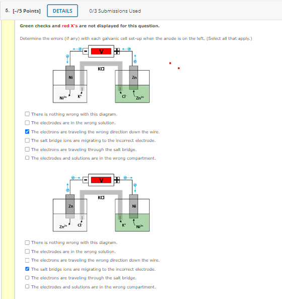 Solved Points]Green checks and red X's are not displayed for | Chegg.com