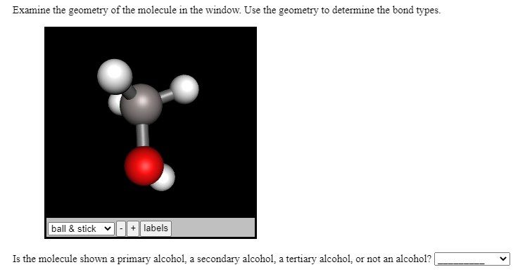 Solved Examine the geometry of the molecule in the window. | Chegg.com