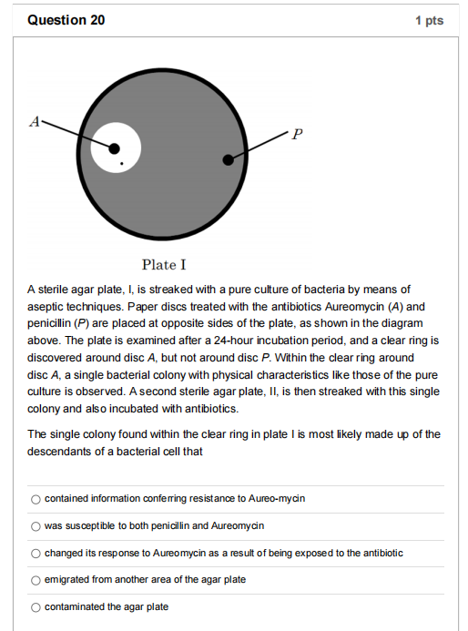 Solved A sterile agar plate, I, is streaked with a pure | Chegg.com