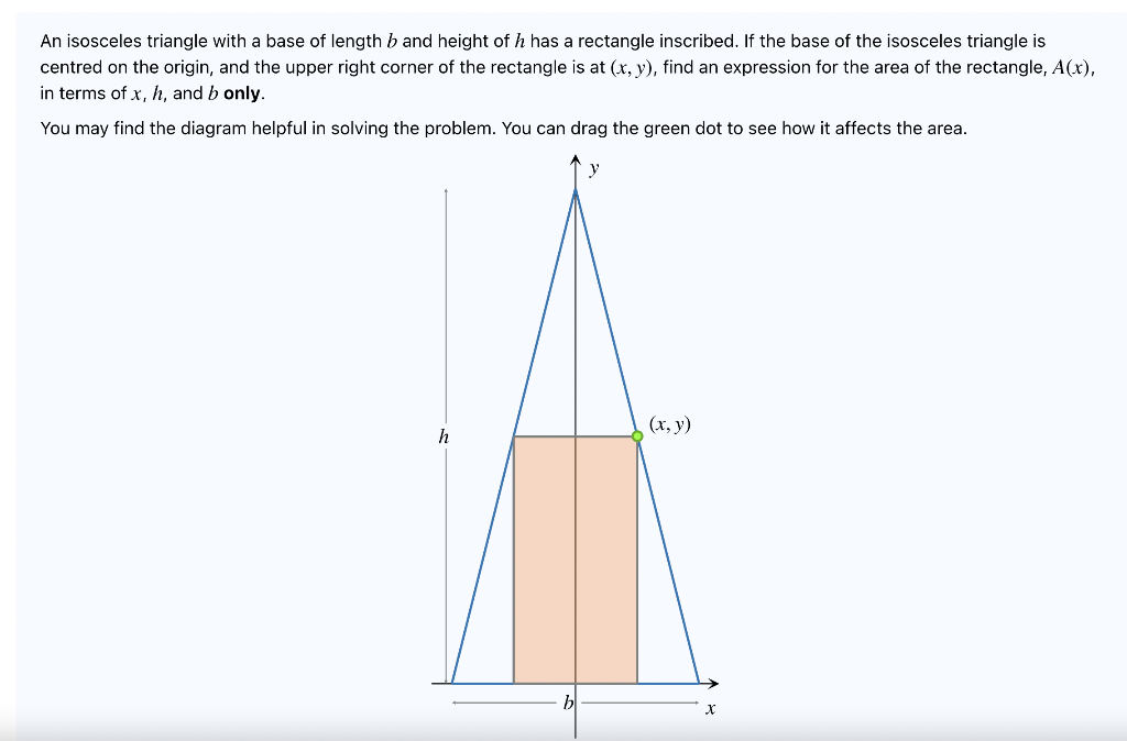 Solved An isosceles triangle with a base of length b and | Chegg.com