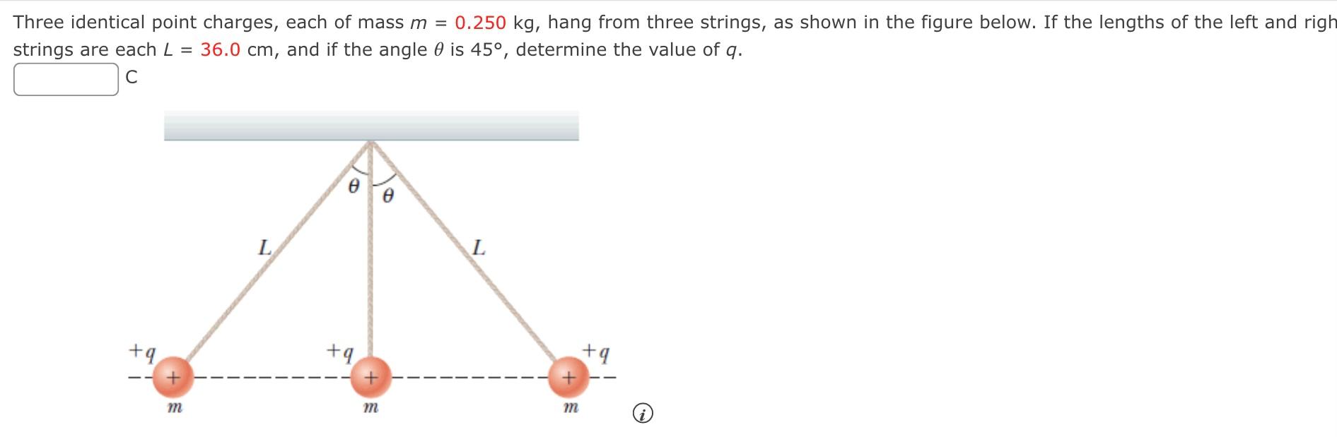 Solved Three identical point charges, each of mass m=0.250 | Chegg.com
