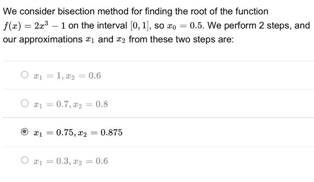 Solved We consider bisection method for finding the root of | Chegg.com