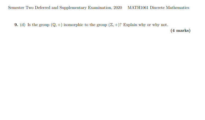 Solved Semester Two Deferred and Supplementary Examination, | Chegg.com