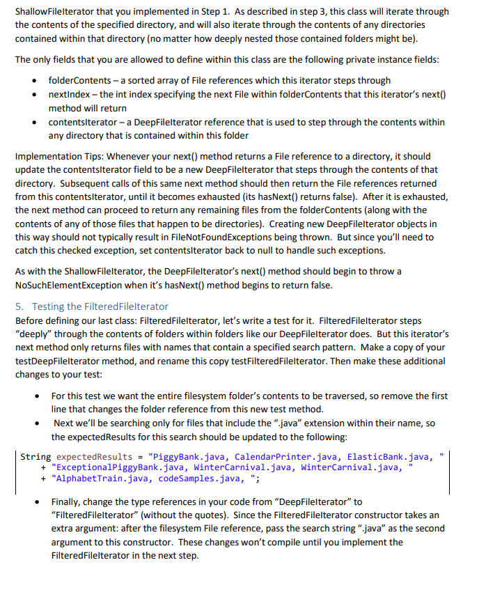 Solved Complete in Java (Eclipse) Note: p07filesystem.zip | Chegg.com