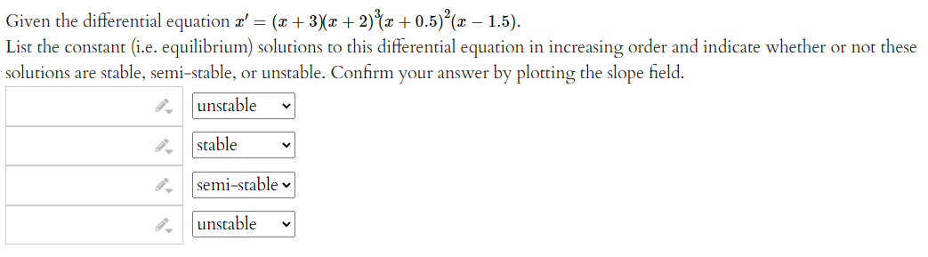 Solved Given the differential equation | Chegg.com