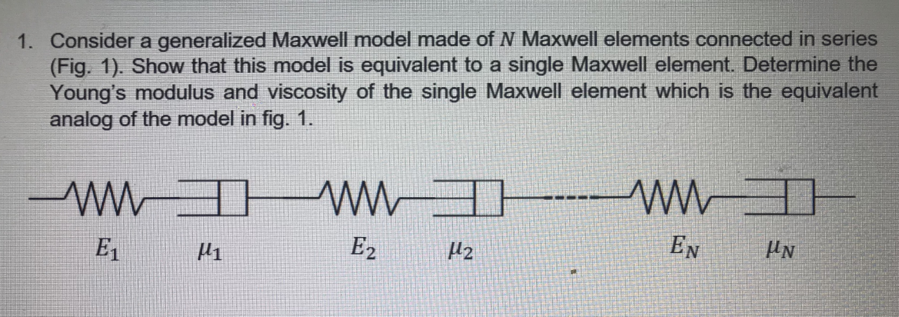 Solved Consider a generalized Maxwell model made of Maxwell | Chegg.com