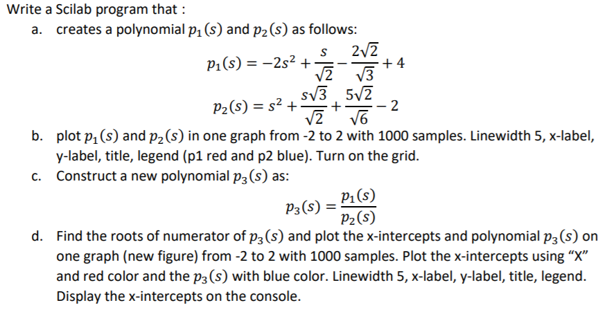 272 Write A Scilab Program That A Creates A 