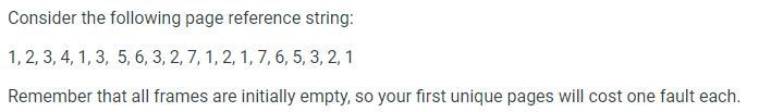 Solved Consider the following page reference string: 1, 2, | Chegg.com