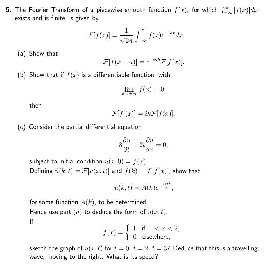 Solved The Fourier Transform of a piecewise smooth function | Chegg.com