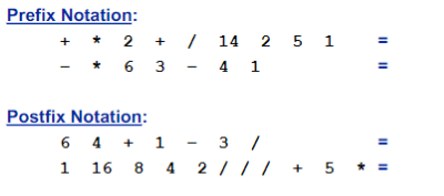 Solved Prefix Notation: +⋆2+/14251= −⋆63−41= Postfix | Chegg.com