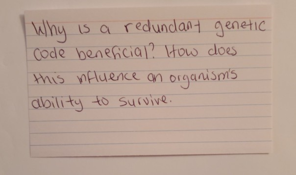 Solved Why Is A Redundant Genetic Code Beneficial How Does