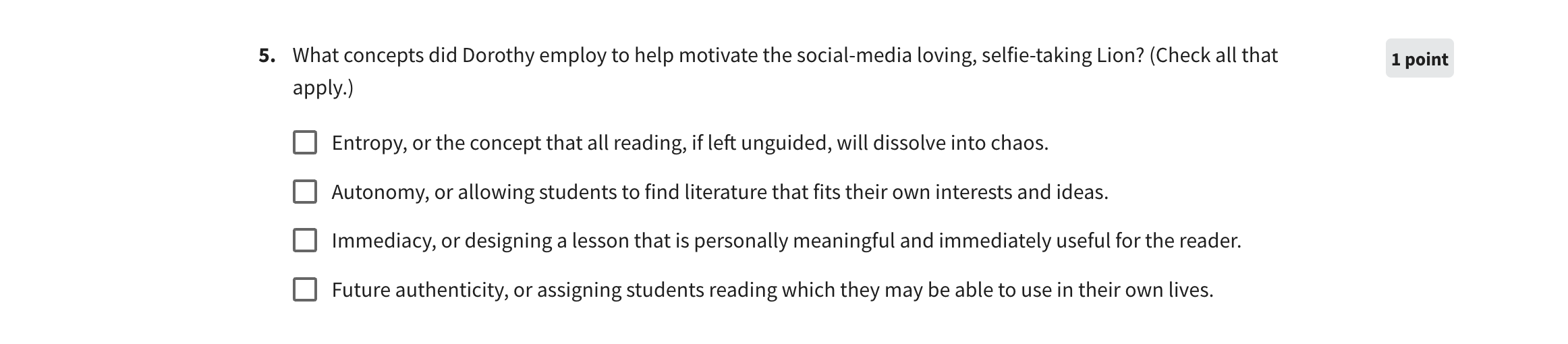 1. What kind of learner does the Scarecrow represent? | Chegg.com