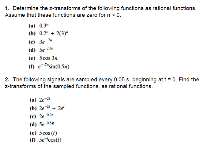 Solved 11. For the following discrete-time functions | Chegg.com