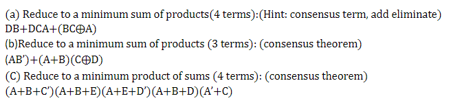 Solved (a) Reduce to a minimum sum of products( 4 | Chegg.com