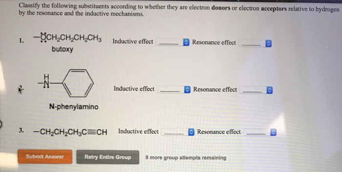 Solved Classify the following substituents according to | Chegg.com