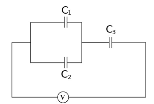 Solved Three capacitors with capacitances C1 = C, C2 = 3C, | Chegg.com