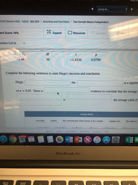 Solved Jump t.. 2328 (Section 003)-Fall18-WALKER Activities | Chegg.com