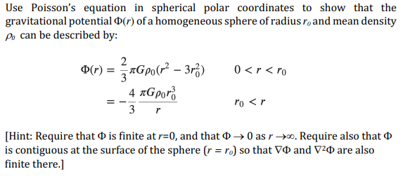 Solved Use Poisson's equation in spherical polar coordinates | Chegg.com