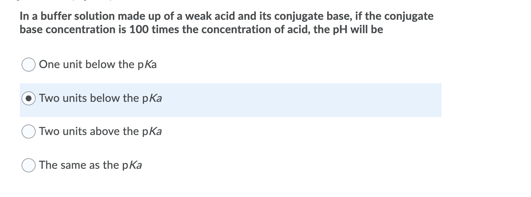 Solved In a buffer solution made up of a weak acid and its | Chegg.com