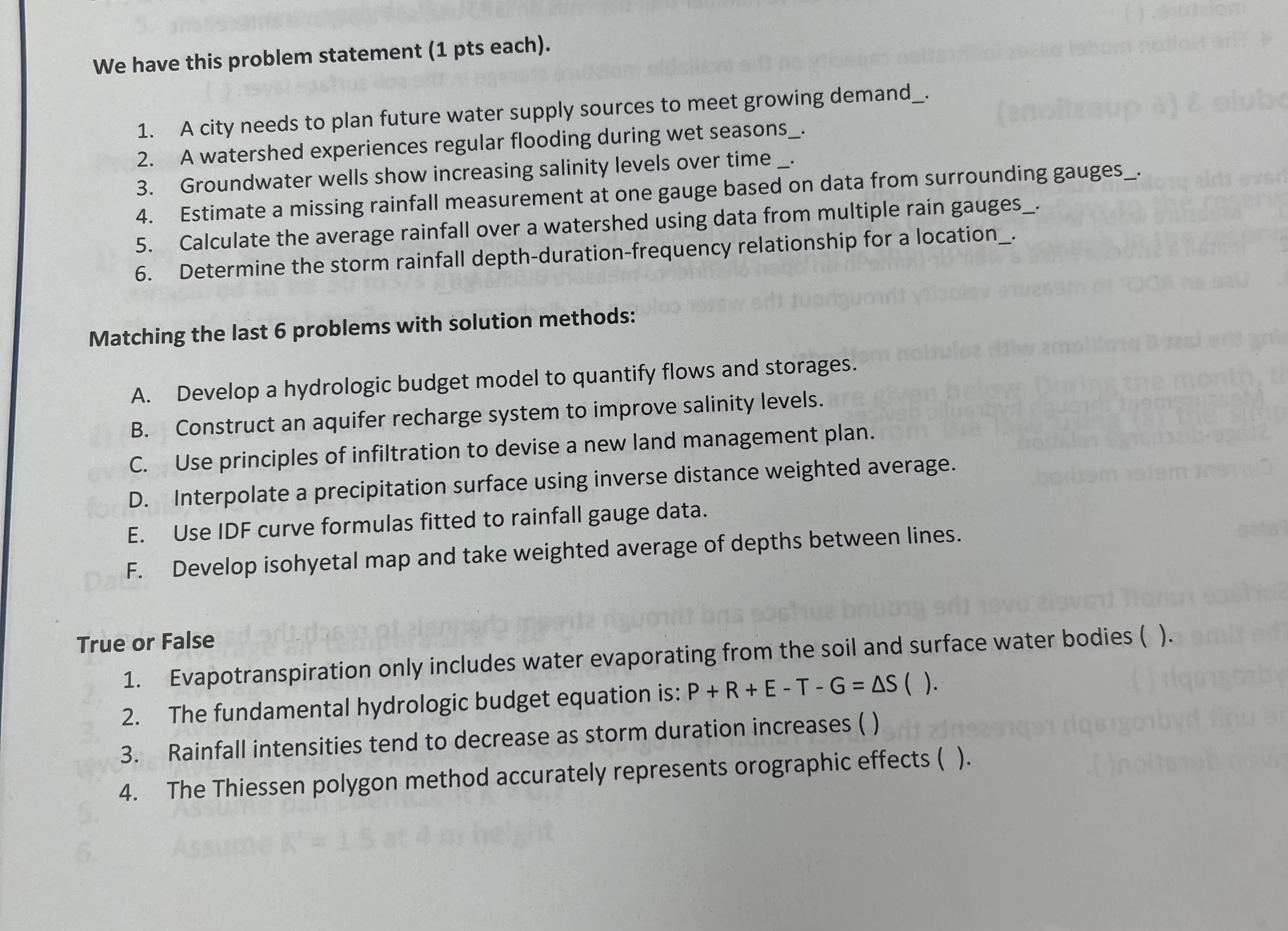 Solved We have this problem statement (1 pts each). 1. A | Chegg.com