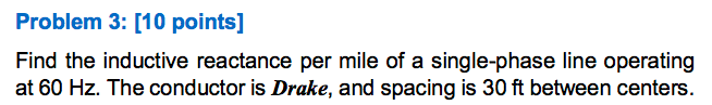Solved Problem 3: [10 points] Find the inductive reactance | Chegg.com