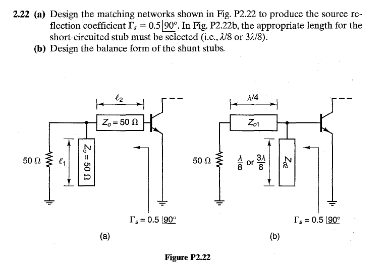 Solved 2.22 (a) Design the matching networks shown in Fig. | Chegg.com