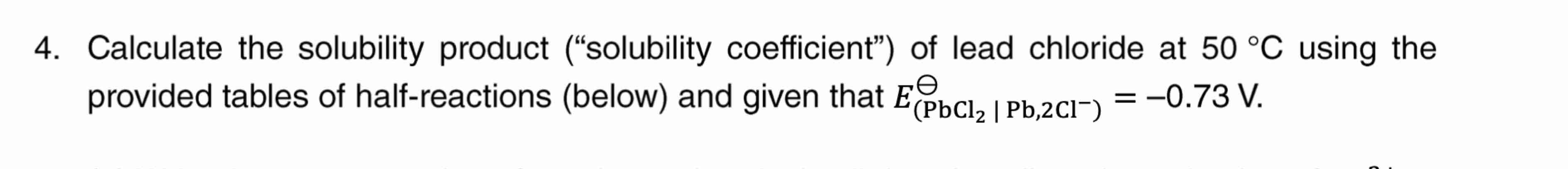 Solved Calculate the solubility product ("solubility | Chegg.com