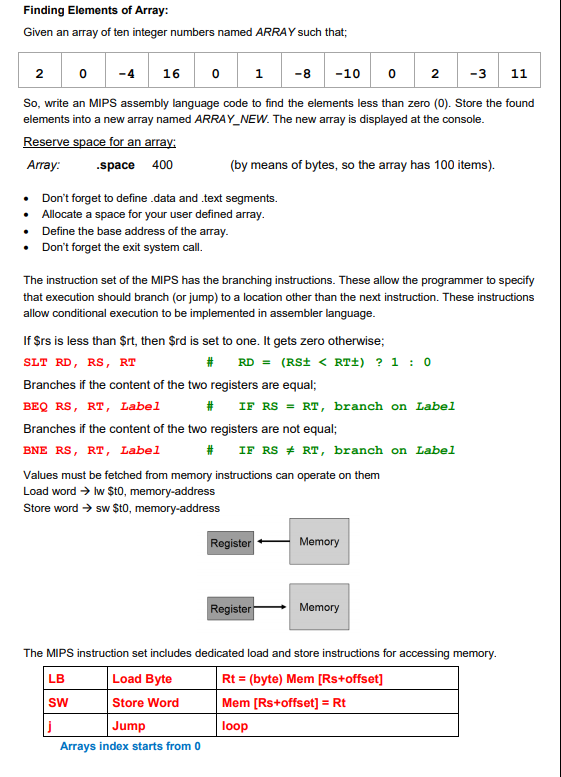 Finding Elements of Array: Given an array of ten | Chegg.com