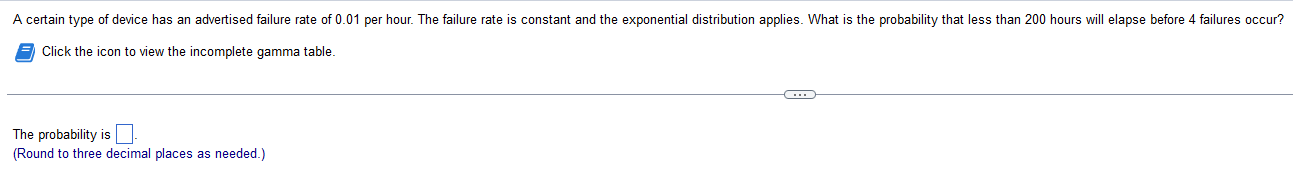 Solved Click the icon to view the incomplete gamma table. | Chegg.com