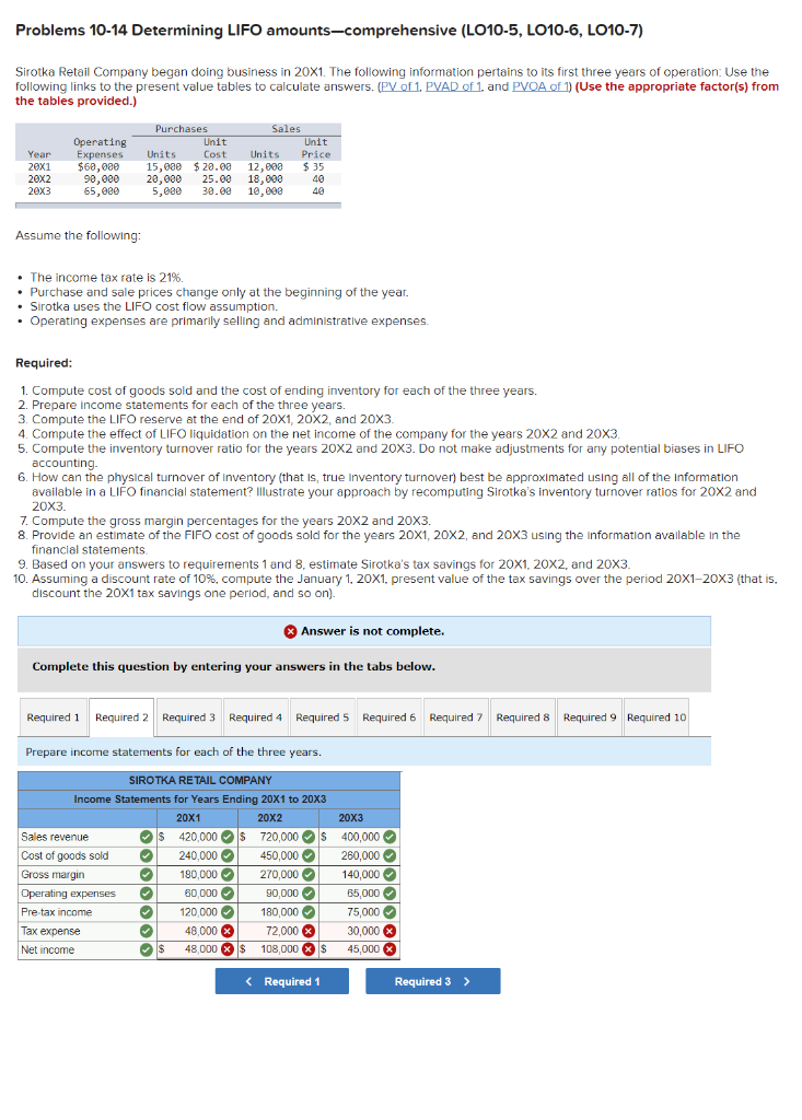 Solved Problems 10-14 Determining LIFO amounts-comprehensive | Chegg.com