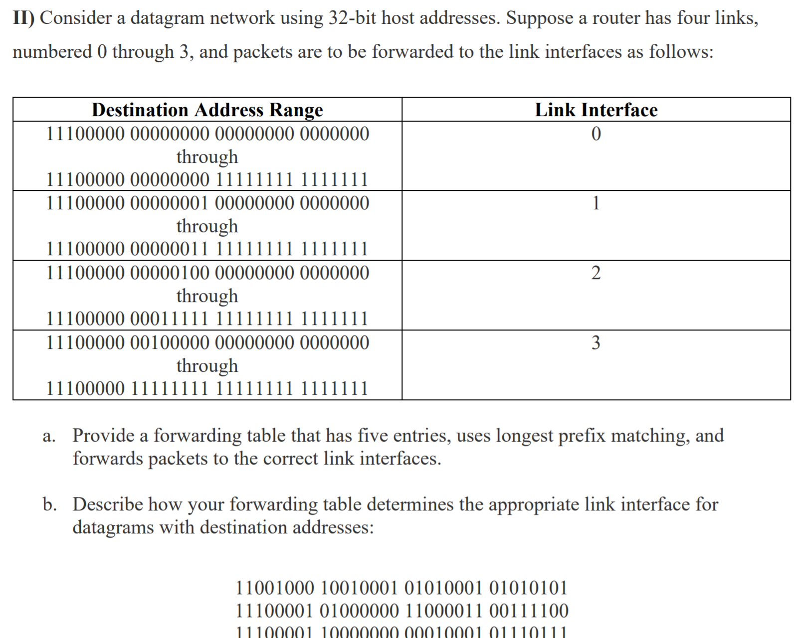 Solved II Consider A Datagram Network Using 32 bit Host