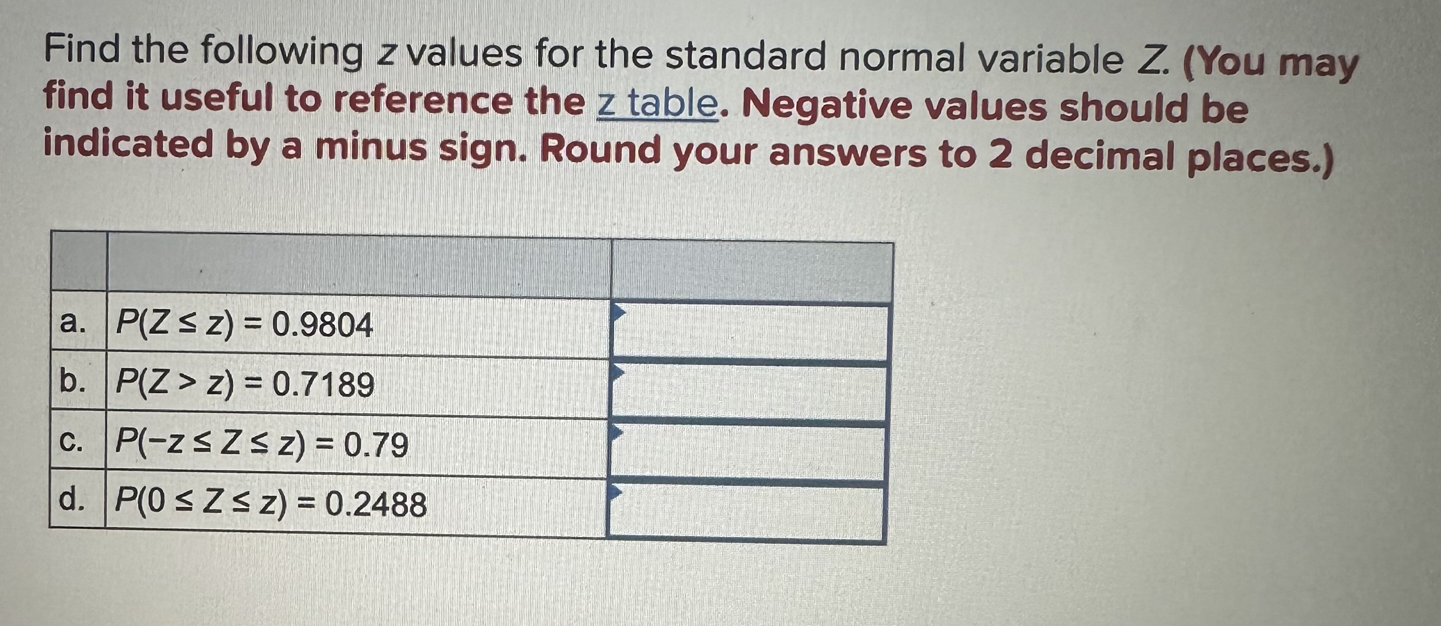 Solved Find the following probabilities based on the | Chegg.com