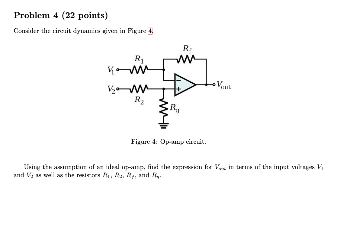 Solved Problem 4 (22 points) Consider the circuit dynamics | Chegg.com
